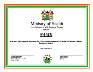 RHCM Certificate template | The Challenge Initiative